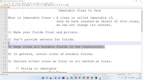 how to create immutable class in java youtube