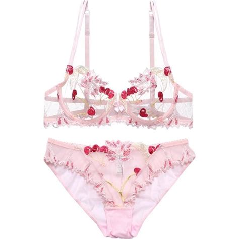 This Sweet Embroidered Chiffon Lace Bra And Panty Set Has Gorgeous Hand Details Including
