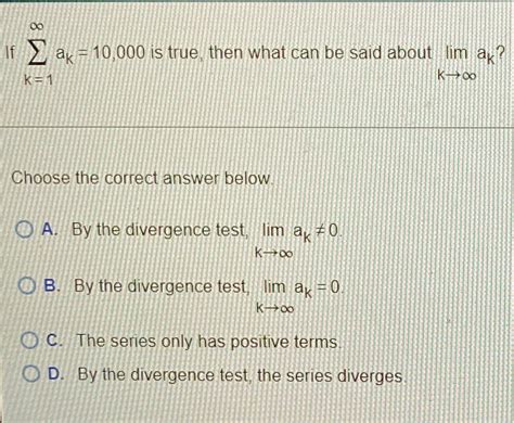 [solved] explain why the sequence of partial sums for a series of course hero