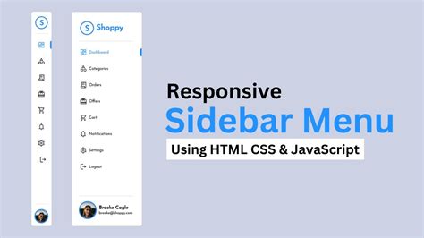 How To Make Sidebar Menu Using Html Css And Javascript On Website Responsive Side Navigation