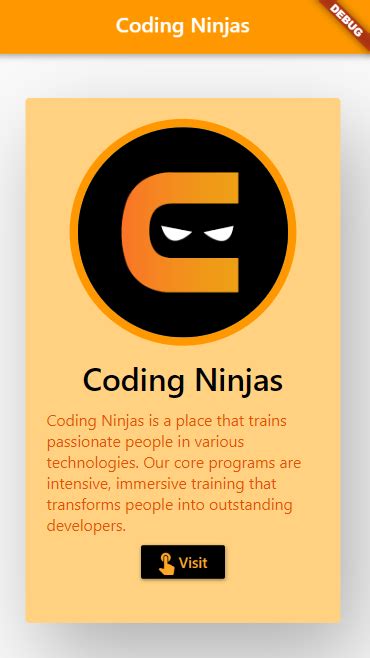 Flutter Card Coding Ninjas