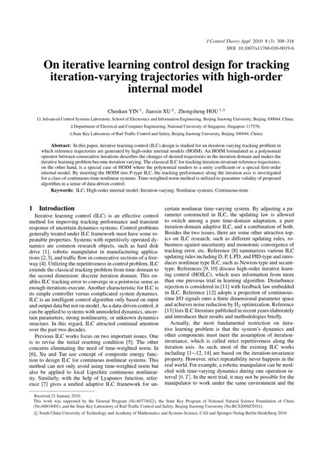 pdf on iterative learning control design for tracking iteration varying trajectories with high