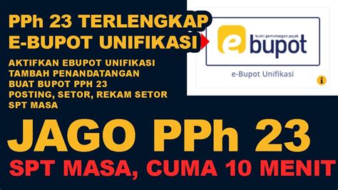 PANDUAN PPH 23 TERLENGKAP DI E BUPOT UNIFIKASI 2024 MEMBUAT BUPOT