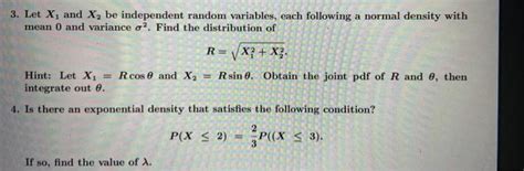 solved 3 let x and x be independent random variables