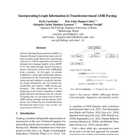 incorporating graph information in transformer based amr parsing acl anthology