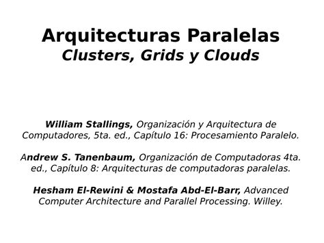 pdf de programación arquitecturas paralelas clusters grids y clouds