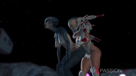 Sexo Extraño Mujer Espacial En Traje Espacial Juega Con Alienígena En El Exoplaneta