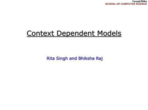 ppt context dependent models powerpoint presentation free download id 3217479