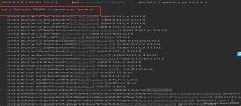 异常java sql sqlexception ora 01005 null password given； logon denied csdn博客