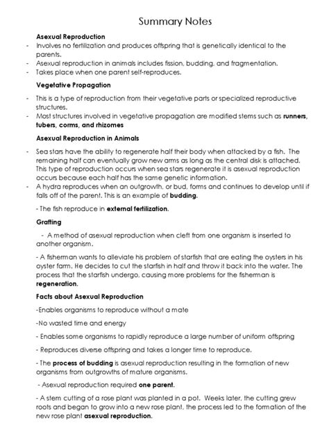 summary notes in grade 7 pdf sexual reproduction sex