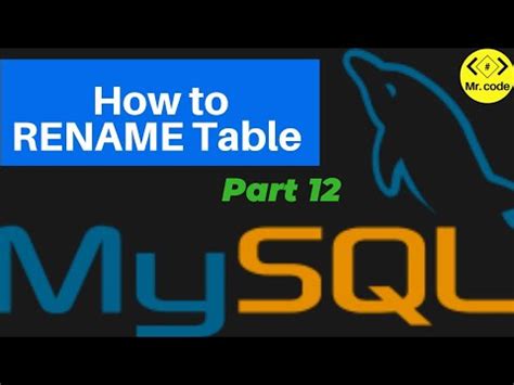 How To Rename Table Using RENAME Statement MySql Database Begginers