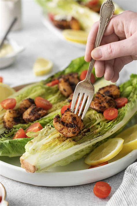 Grilled Caesar Salad With Black Shrimp Story Telling Co