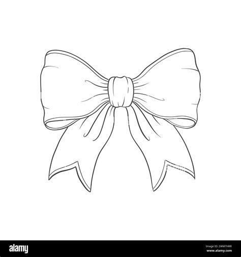 Vector Hair Bow Drawn In A Manual Style Sketch Bow In A Linear Style Stock Vector Image And Art