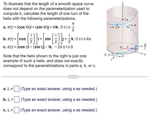solved to illustrate that the length of a smooth space curve