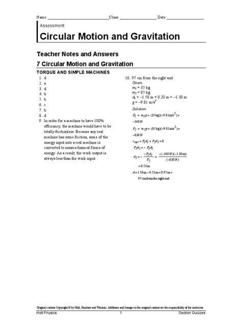 teacher notes and answers 7 circular motion and gravitation pdf rotation around a fixed axis