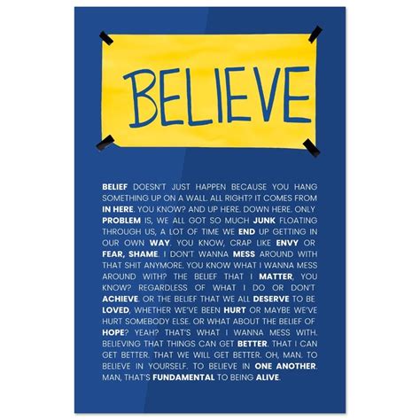 Ted Lasso Believe Sign Poster Ted Lasso Quote Semi Gloss Wall Art Ted Lasso Art Etsy