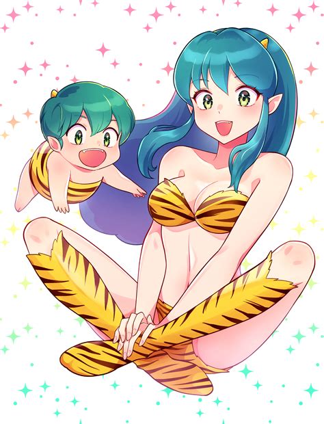 Junjonta Urusei Yatsura Lum Ten Urusei Yatsura Bikini Feet Horns Pointy Ears Swimsuits