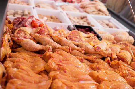 Raw Chicken Meat In Butcher Shop Stock Image Image Of Legs Nutrition 233944617