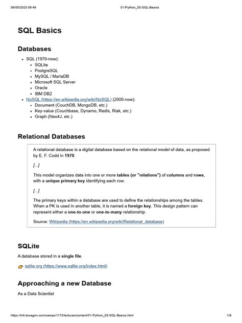 01 python 03 sql basics pdf relational database sql