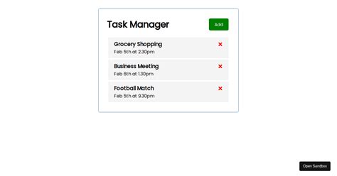 Task Manager React App Codesandbox