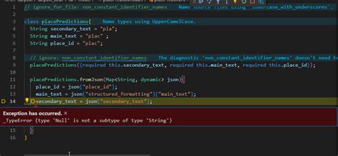 Null Is Not A Subtype Of Type String In Flutter Model Class