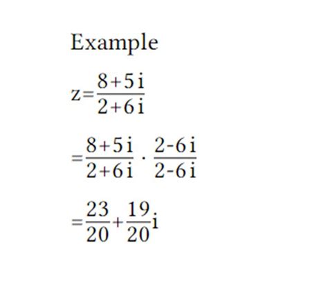 Division Of Complex Numbers