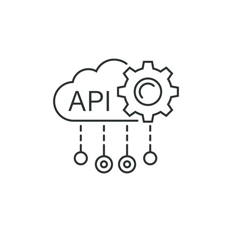 API Icon In Flat Style Software Integration Vector Illustration On Isolated Background