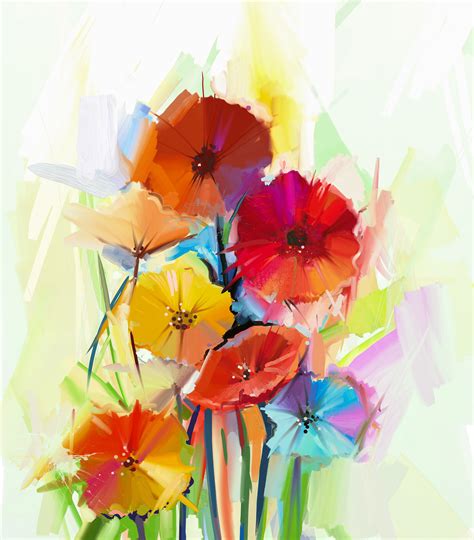 花朵油画背景图片 花朵油画背景素材下载 觅知网