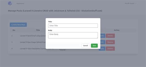 Laravel 9 Livewire CRUD Using Jetstream Tailwind CSS