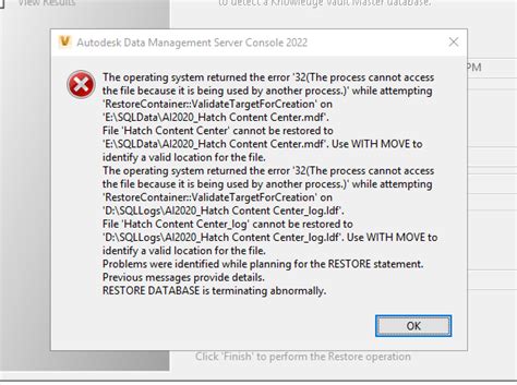 The Process Cannot Access The File Because It Is Being Used By Another