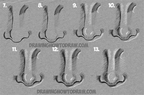 How To Draw Noses From The Side And Front View Drawing And Shading
