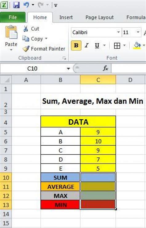 sum max excel ilmu