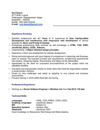 Ravi Deene Resume PDF