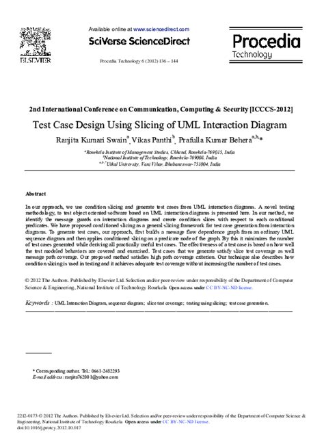 pdf test case design using slicing of uml interaction diagram vikas panthi