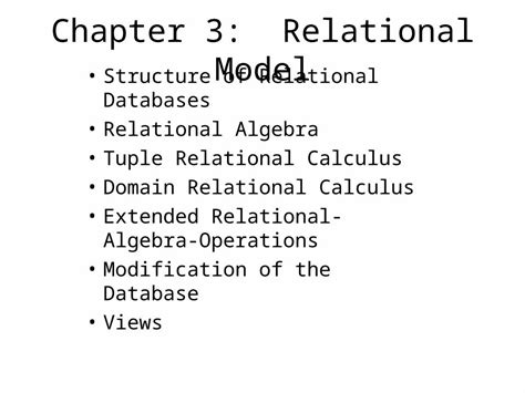 ppt chapter 3 relational model structure of relational databases relational algebra tuple