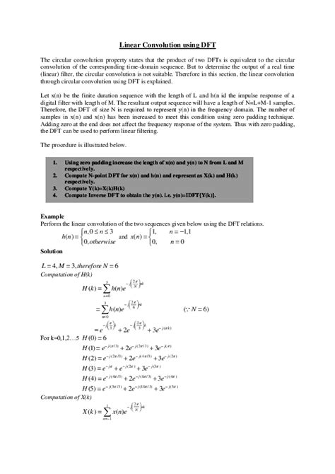 pdf linear convolution using dft nayan agal