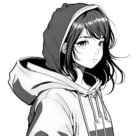 Página para colorear de chica anime Foto Premium