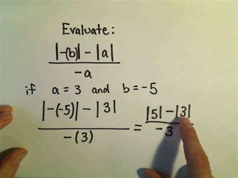evaluating expressions involving absolute value example 3 youtube