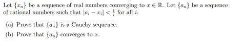 solved prove by using cauchy sequences of rational numbers