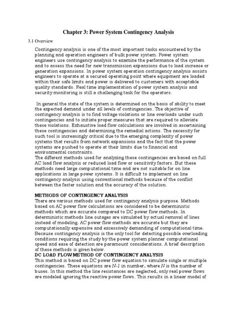 chapter 3 power system contingency analysis 3 1 overview pdf electric power system