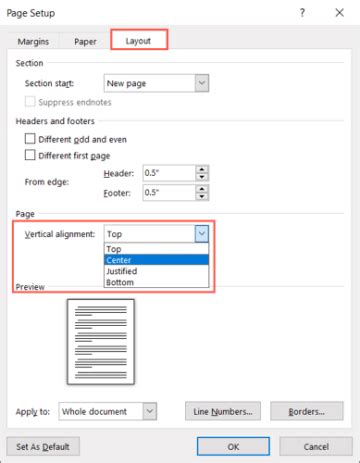 How To Vertically Align Text In Microsoft Word