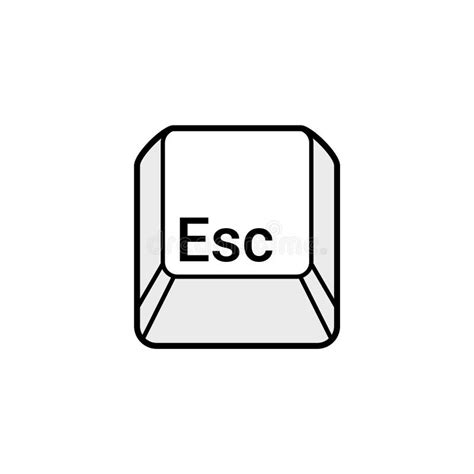 Esc Button Key Vector Icon Escape Keyboard Logo Computer Cartoon