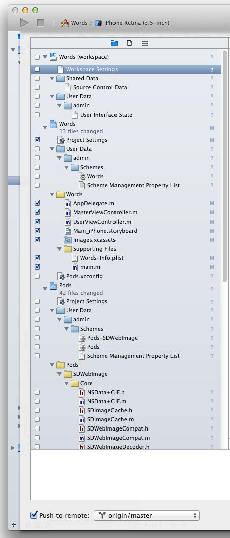 objective c universal ios app using cocoapods which files to check in into git stack overflow