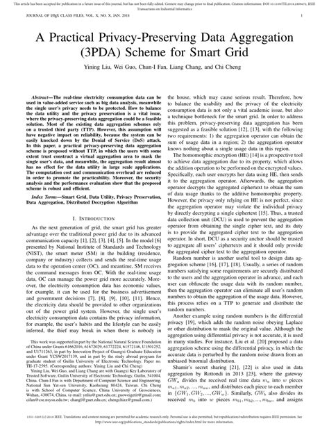 pdf a practical privacy preserving data aggregation 3pda scheme for smart grid