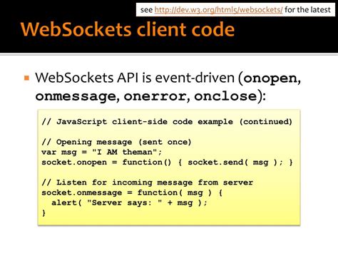 PPT HTML5 WebSockets Week 14 PowerPoint Presentation Free