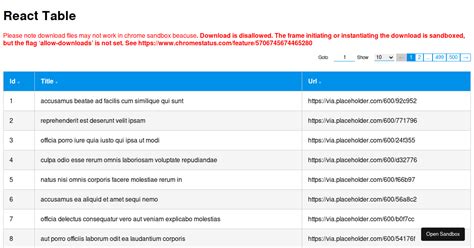 Csv React Table Examples Codesandbox