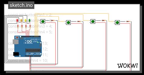 4 Led Dan 4 Tombol Wokwi Esp32 Stm32 Arduino Simulator