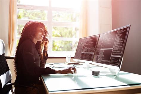 woman programmer girl coding software stock image image of coder banner 251917413