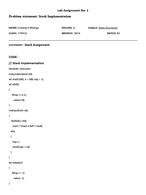 lab assignment no 1 pdf namespace computer science