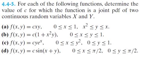 solved for each of the following functions determine the